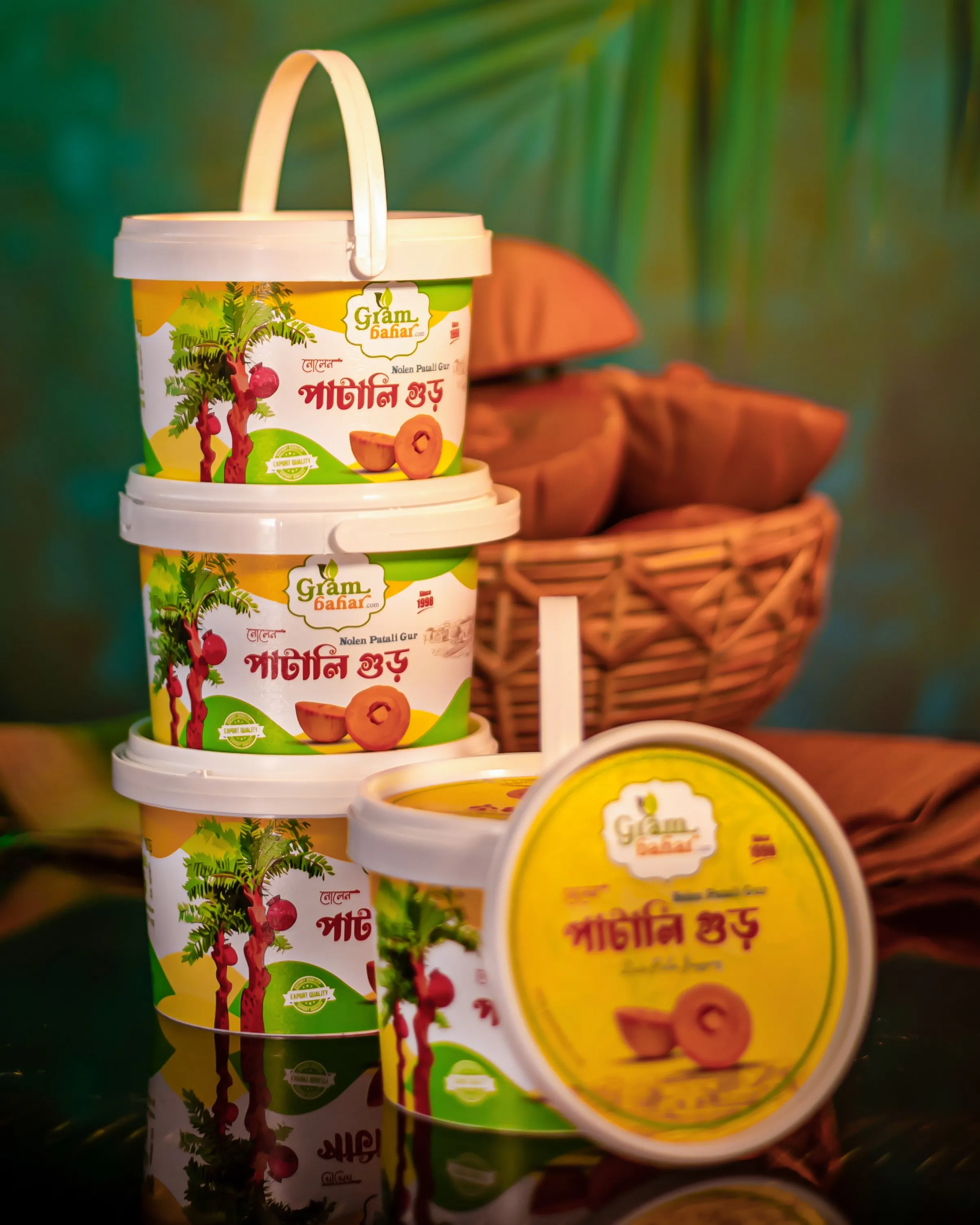 Patali Gur (Date Palm Jaggery) | 2.8kg (Pack of 4) | Gram Bahar